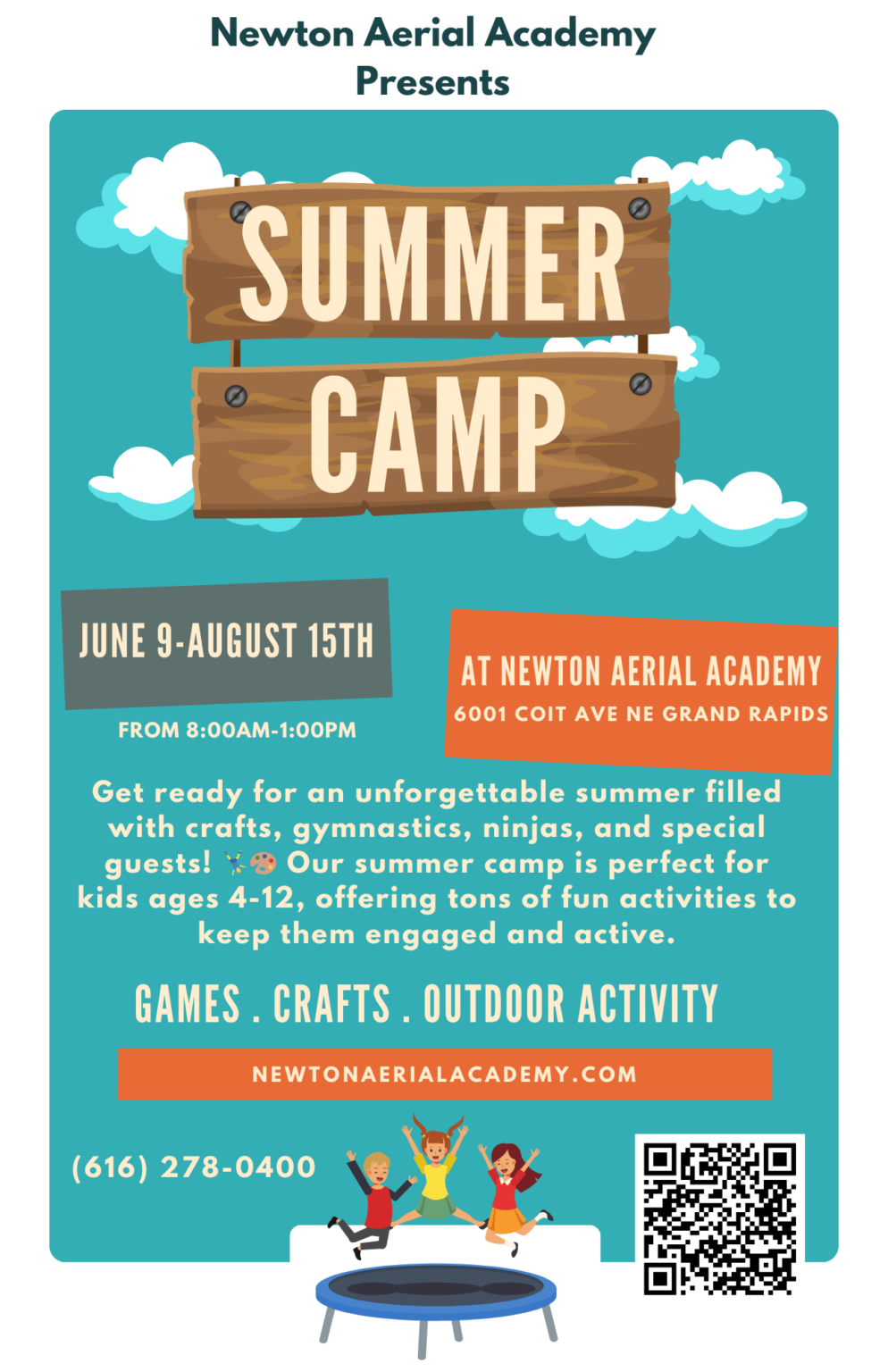Newton Summer Day Camp: Load up on Gym Time and Games - grkids.com